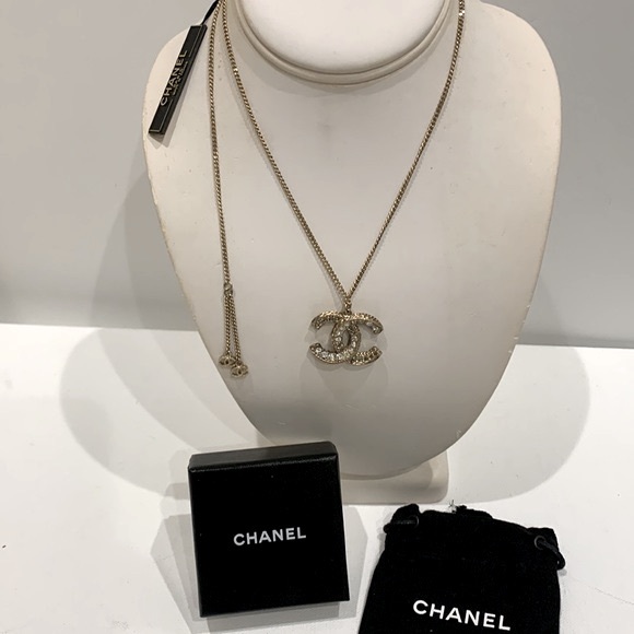 CHANEL | Jewelry | Chanel Big Swarovski Crystal Cc Trois 3 Way Pendant ...